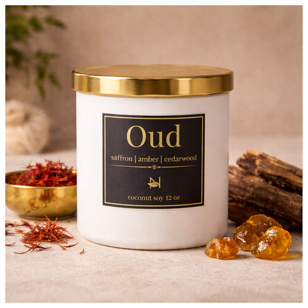 **NEW** Oud Candle- 12 oz – Nyure Beauty